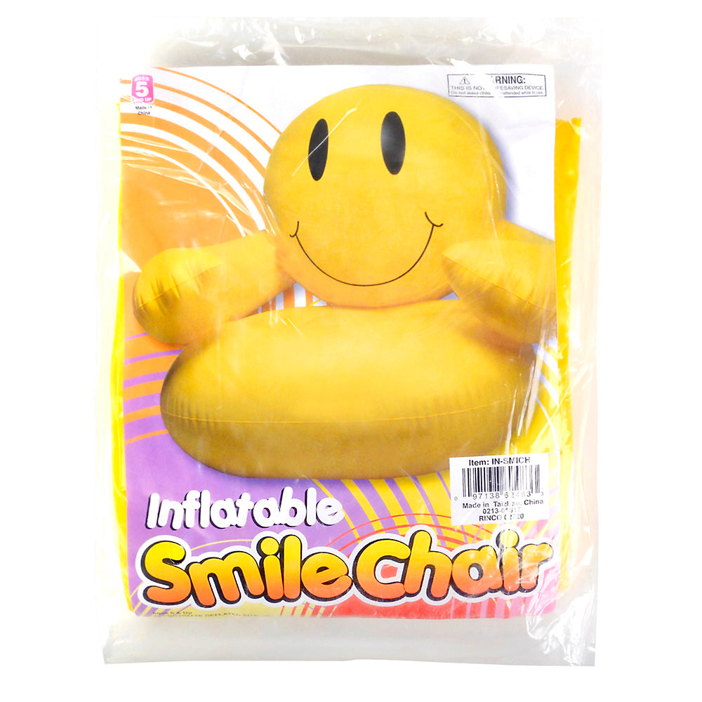 36'' Smiling Happy Face Inflatable Chair Fun Playroom Inflatable Chair ...